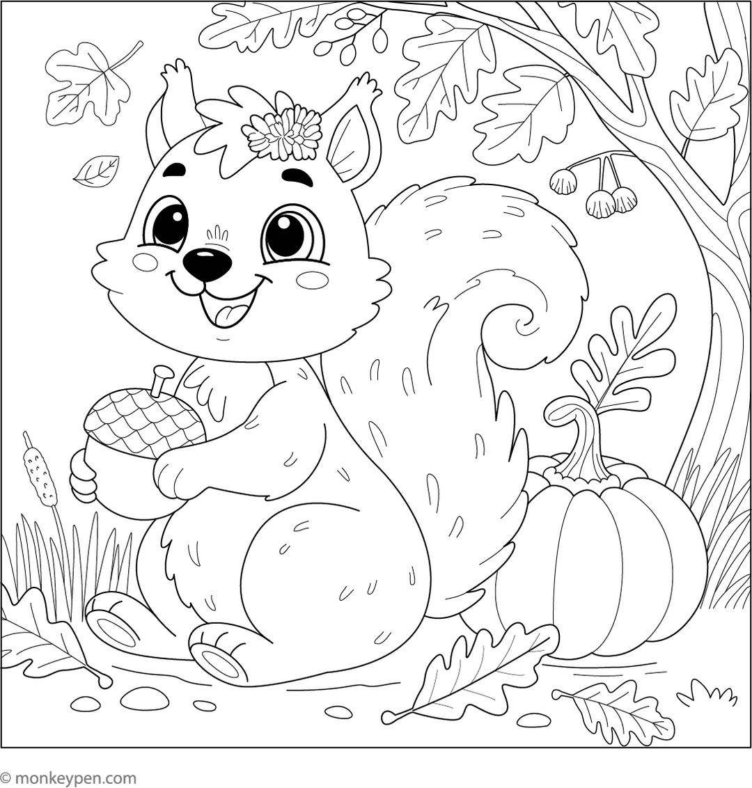 Free Squirrel Coloring Pages – Printable Woodland Fun for KidsFree ...
