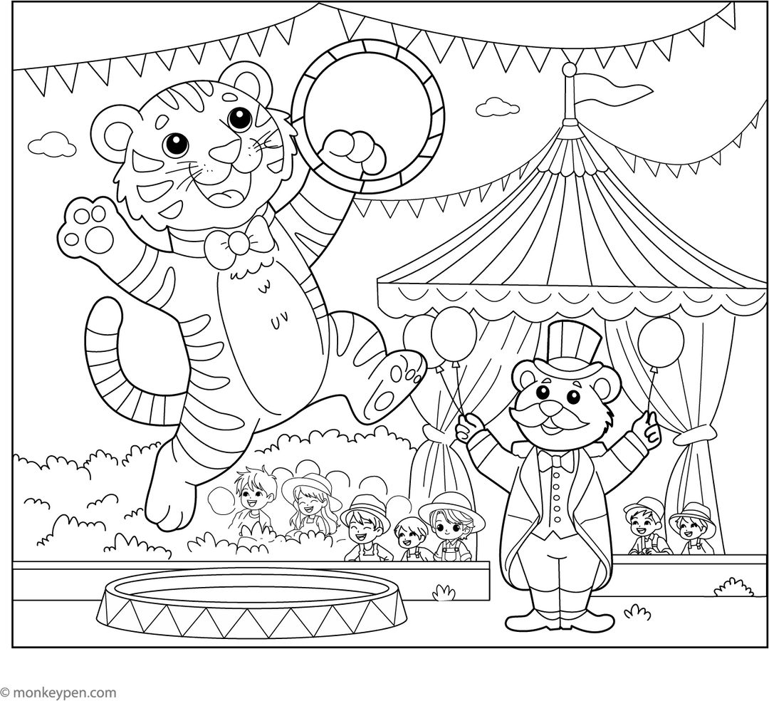 Free Printable Circus Coloring Pages (PDF File)