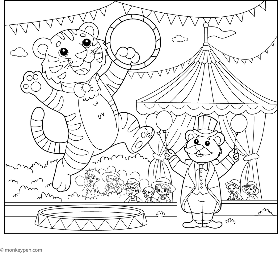 Free Printable Circus Coloring Pages (PDF File)