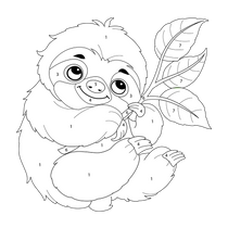 Sloth Color by Number – Free Printable Coloring Pages