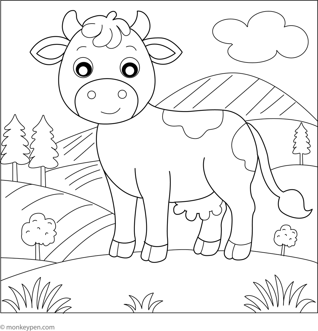 Cow Coloring Book for Kids – Fun and Educational Printable Pages