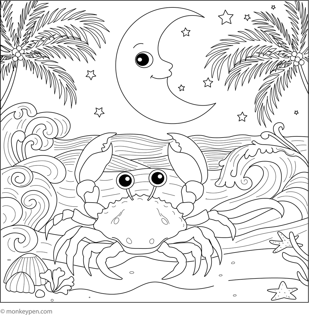 Free Crab Coloring Book (Printable)