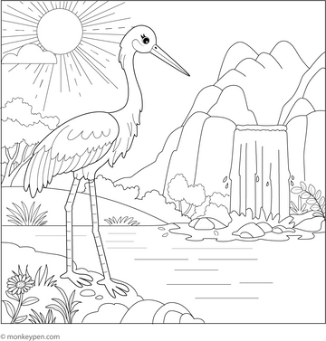 Free Crane Coloring Pages – Graceful Printable Bird Sheets for Kids