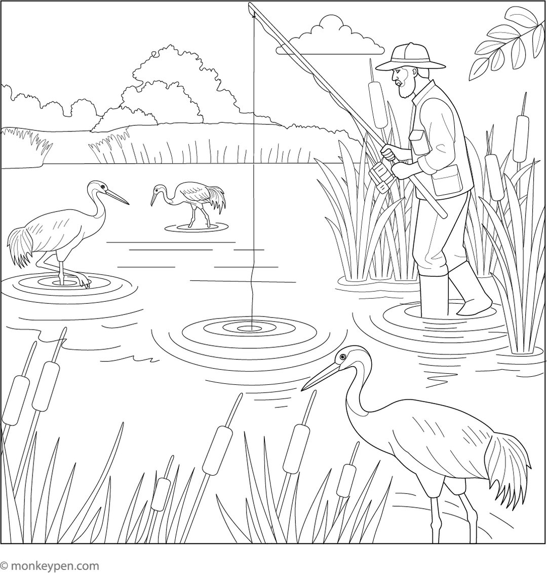 Free Crane Coloring Pages – Printable for Kids