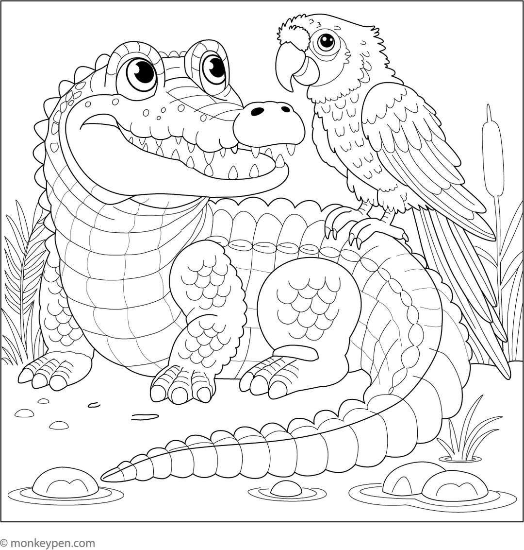 Crocodile Coloring Book - Creative Fun with Free Coloring Pages