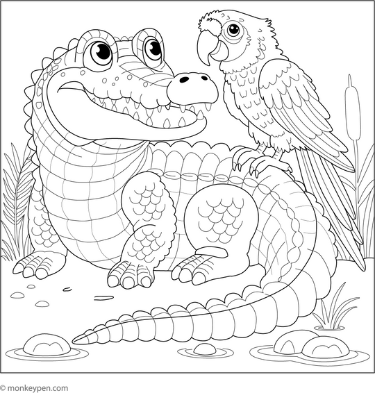 Crocodile Coloring Pages – Free Printable for Kids