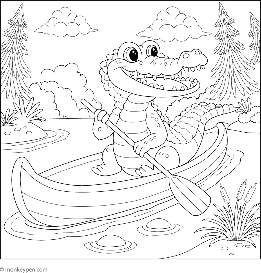 Crocodile Coloring Book - Creative Fun with Free Coloring Pages