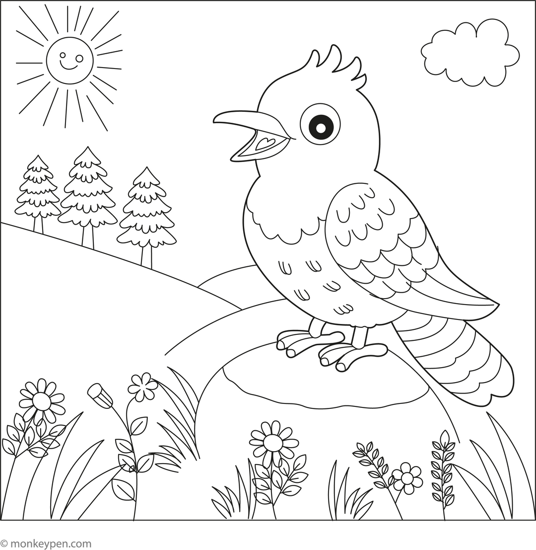 Cuckoo Coloring Book – Free Printable PDF for Kids Fun