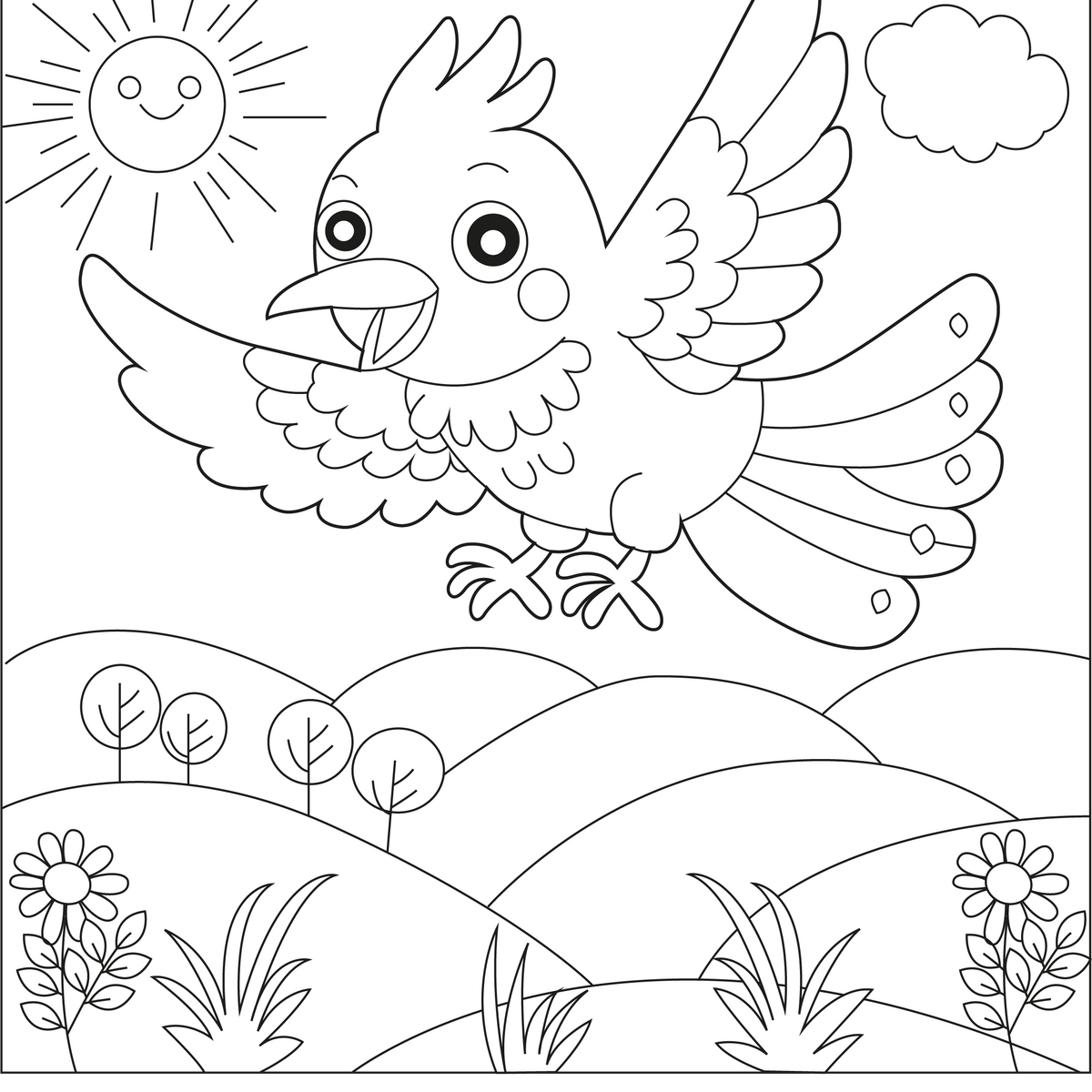 Cuckoo Flying Over Hills