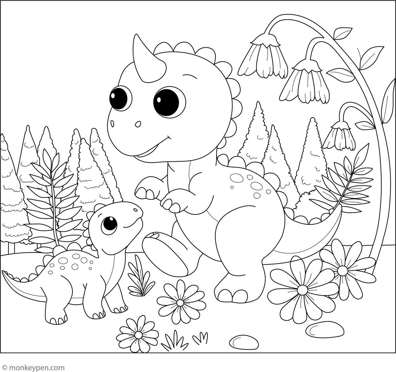 Dinosaur Coloring Pages & Book – Free Printable Fun