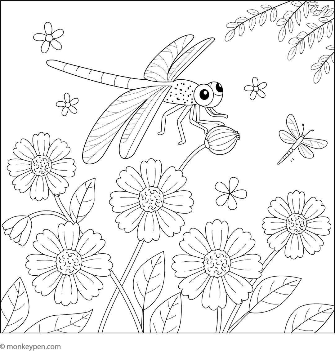 Dragonfly Coloring Book | Free Printable Pages for Kids