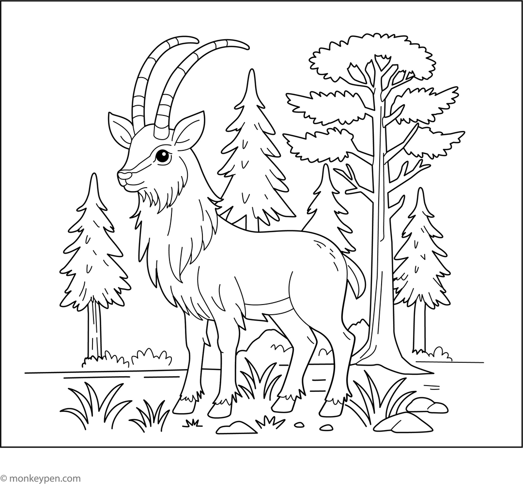 Saola Free Printable Coloring Page PDF for Kids