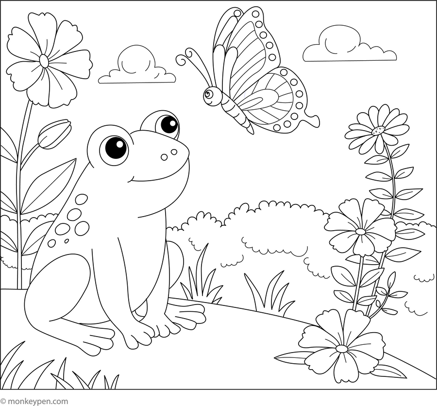 Free Printable Frog Coloring Book PDF for Kids Fun