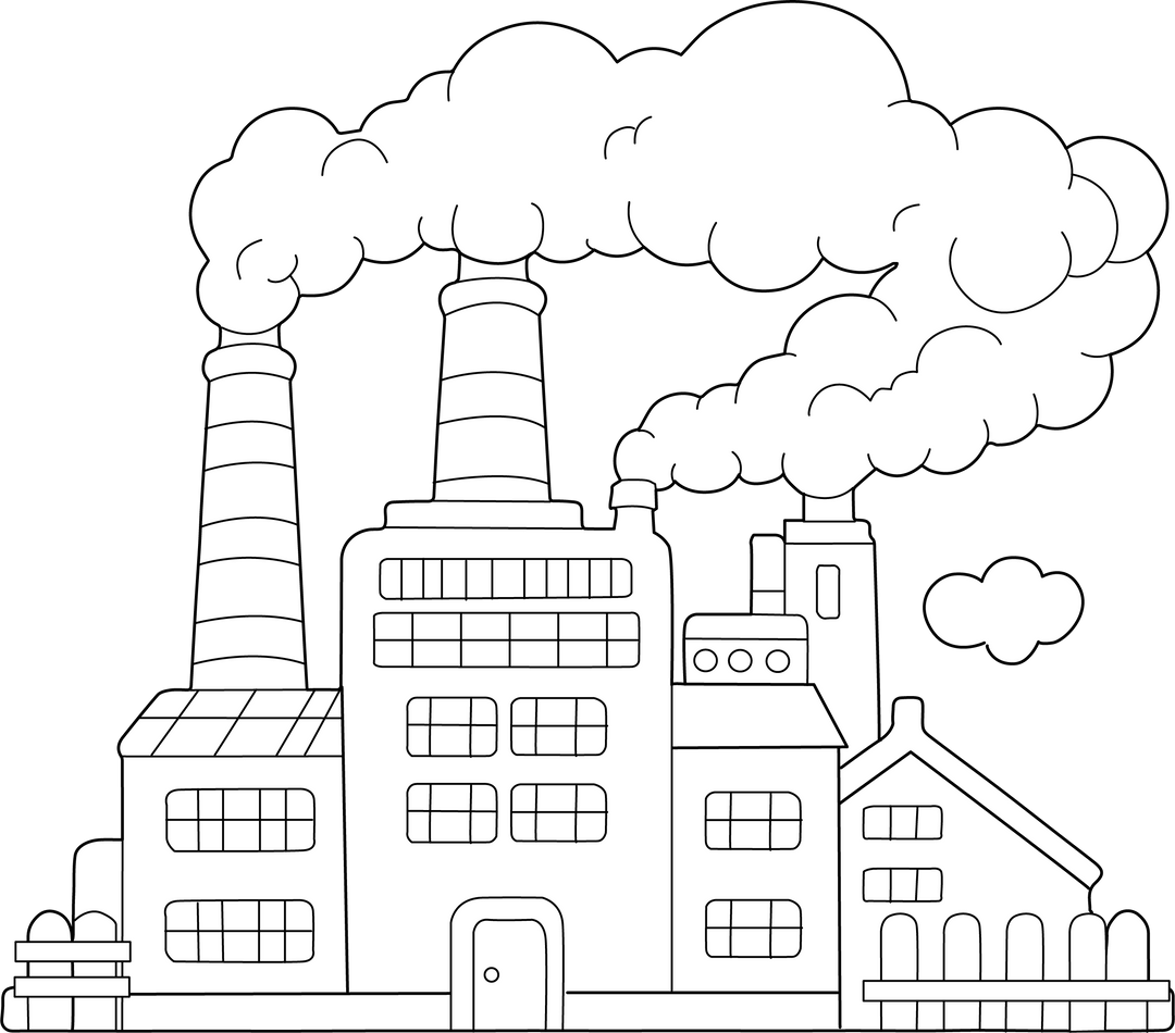 Free Printable Factory Coloring Page for Kids Fun