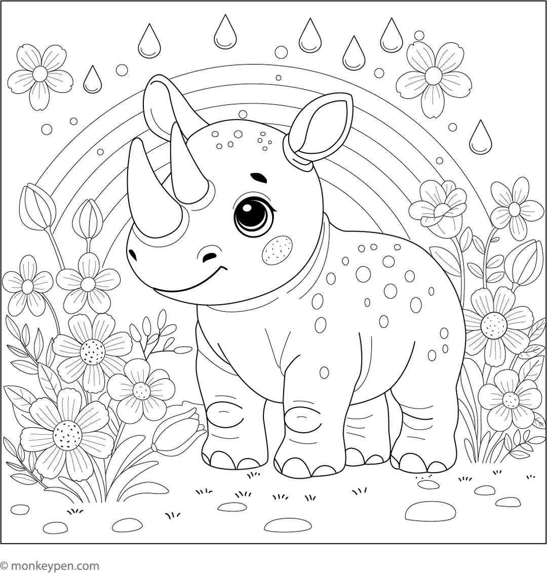 Free Rhino Coloring Pages – Printable Wildlife Fun for Kids