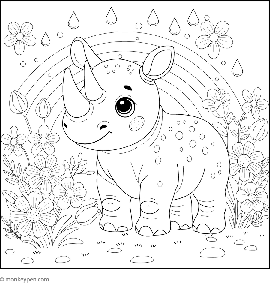 Free Rhino Coloring Pages – Printable Wildlife Fun for Kids
