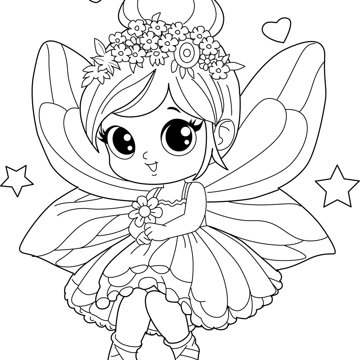 Cute Fairy Coloring Page