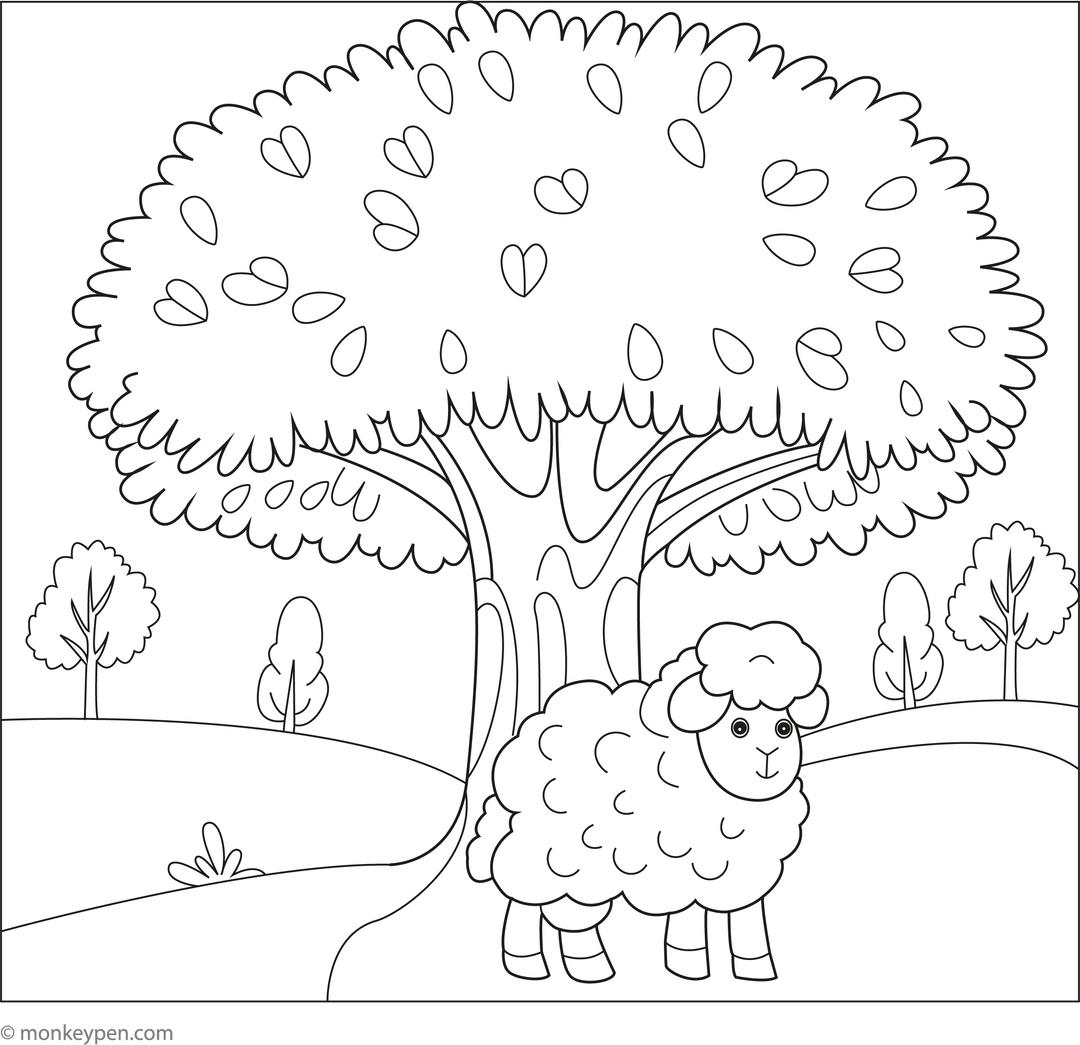 Sheep under a Tree