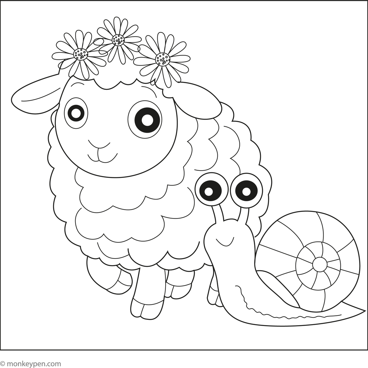 Sheep with Snail Friend