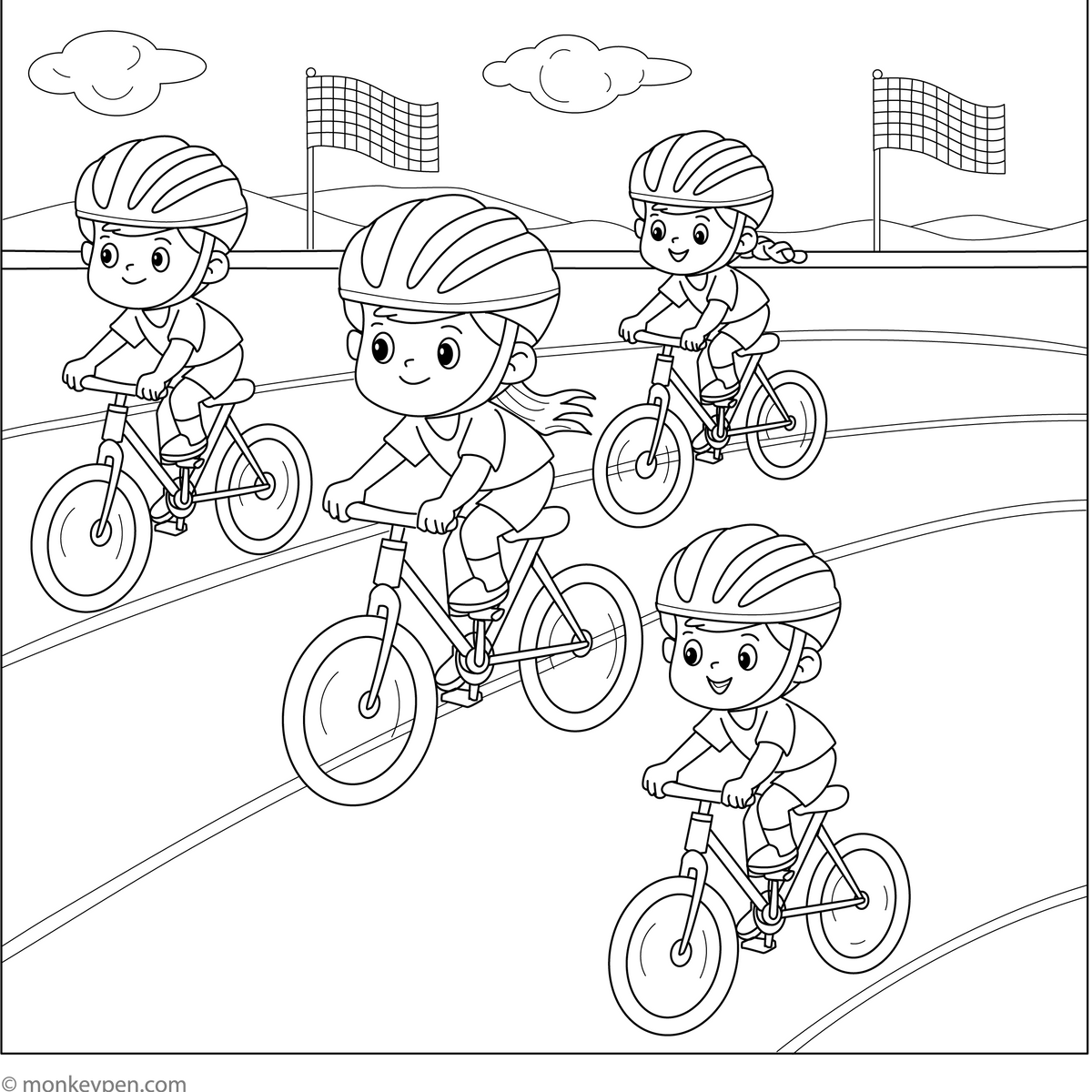 Cycling Coloring Page
