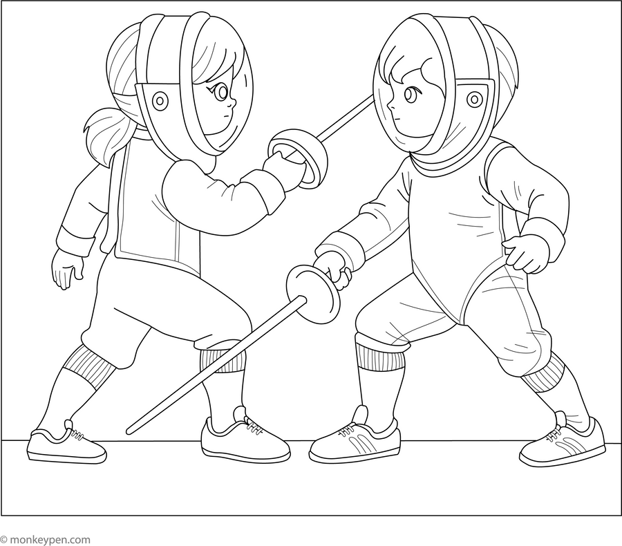 Free Printable Fencing Coloring Page – Fun for Kids