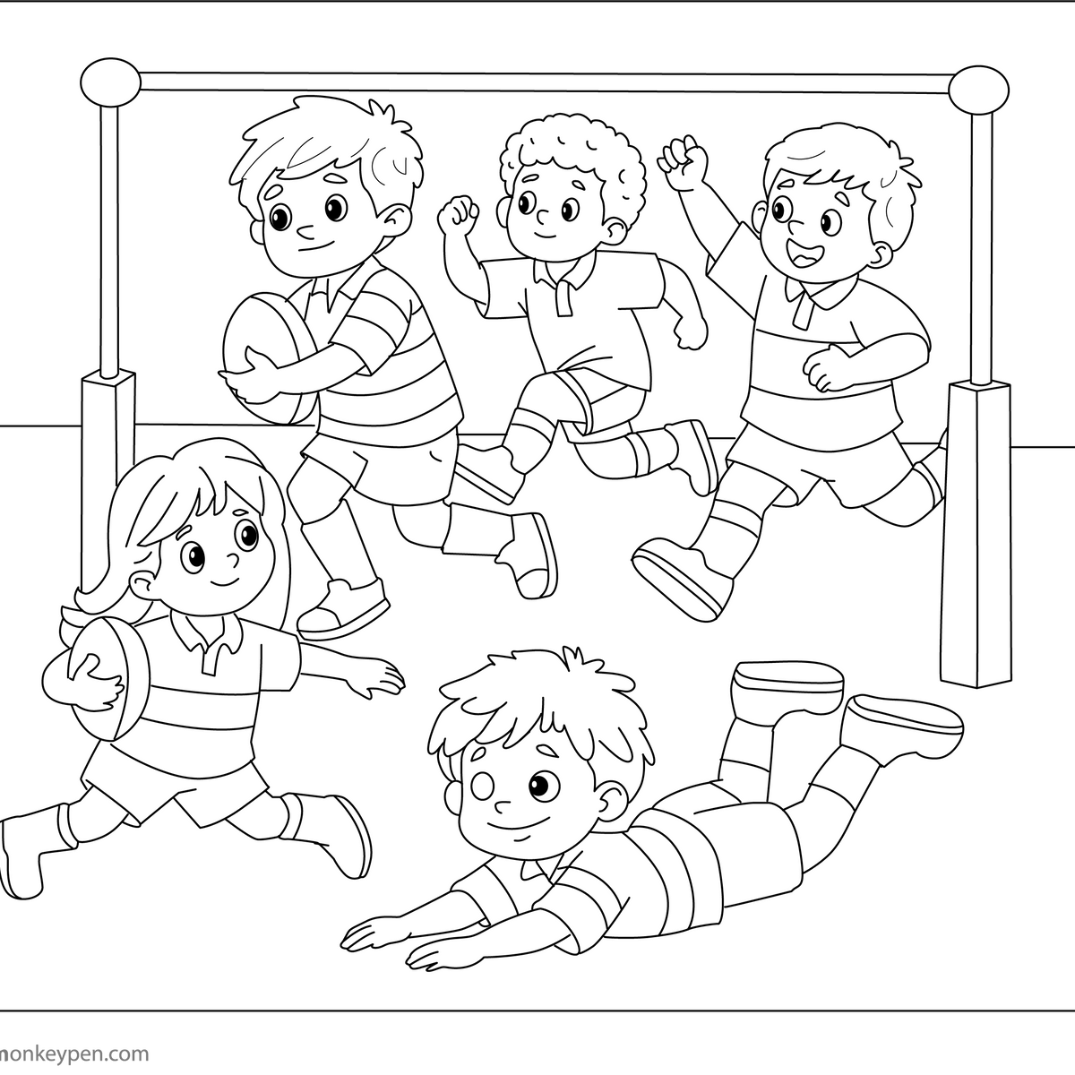 Free Printable Rugby Coloring Page for Kids Fun Activity