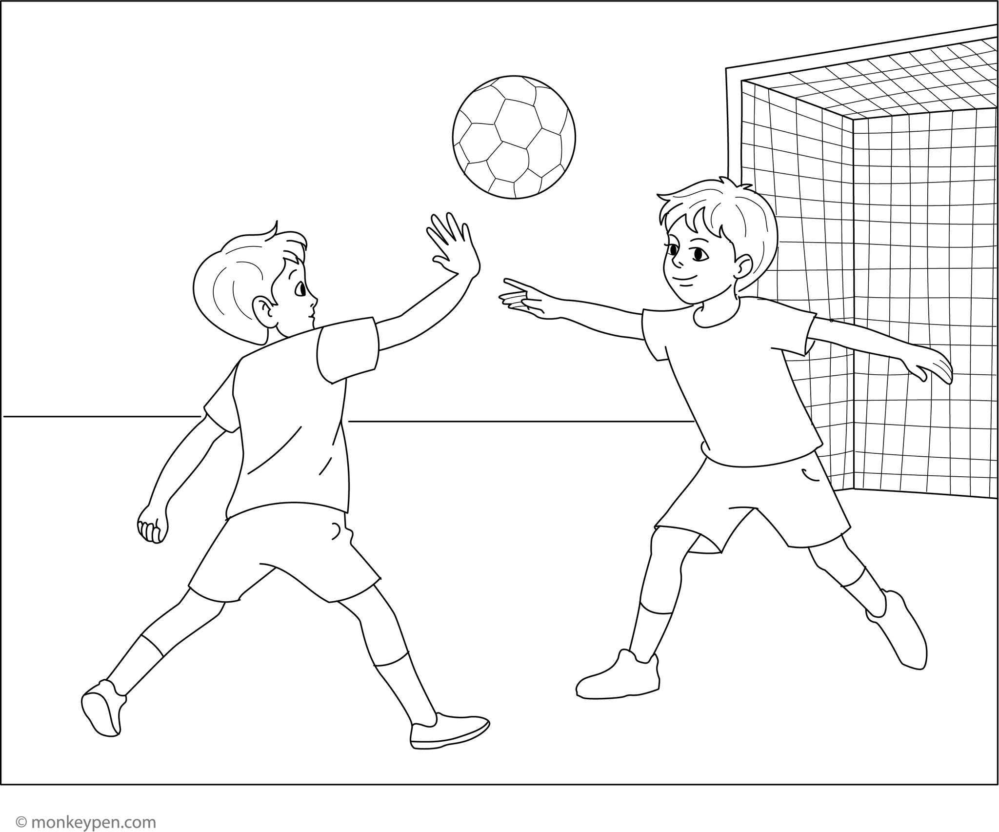Handball Coloring Page – Free Printable PDF for Kids