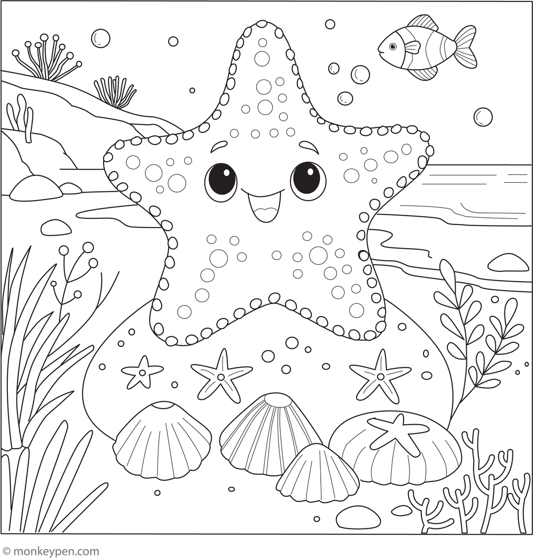 Free Starfish Coloring Pages – Printable Ocean Fun for Kids