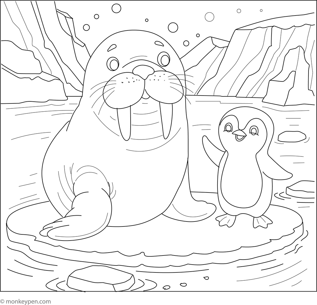 Walrus Coloring Pages – Free Printable for Kids