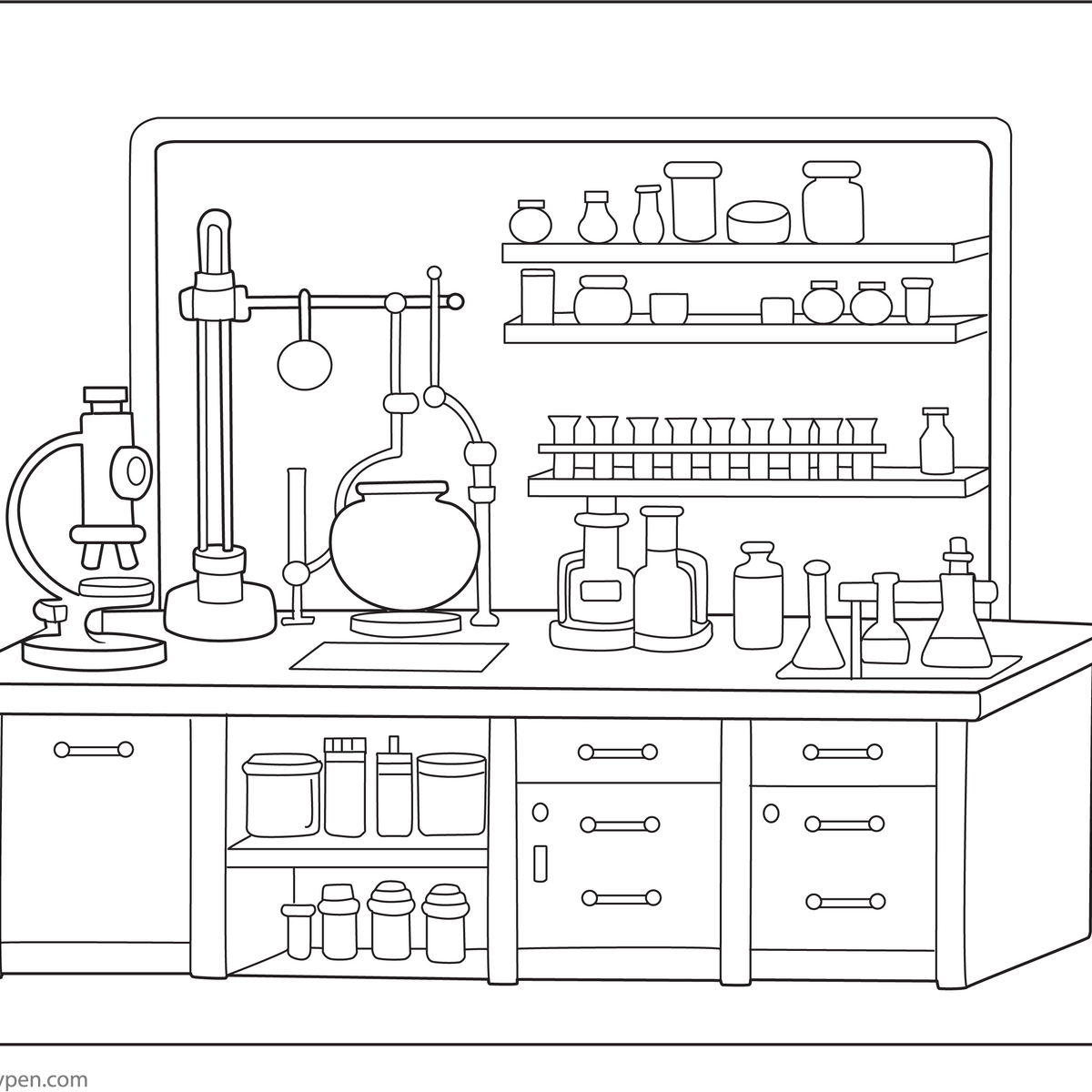 Laboratory Coloring Page