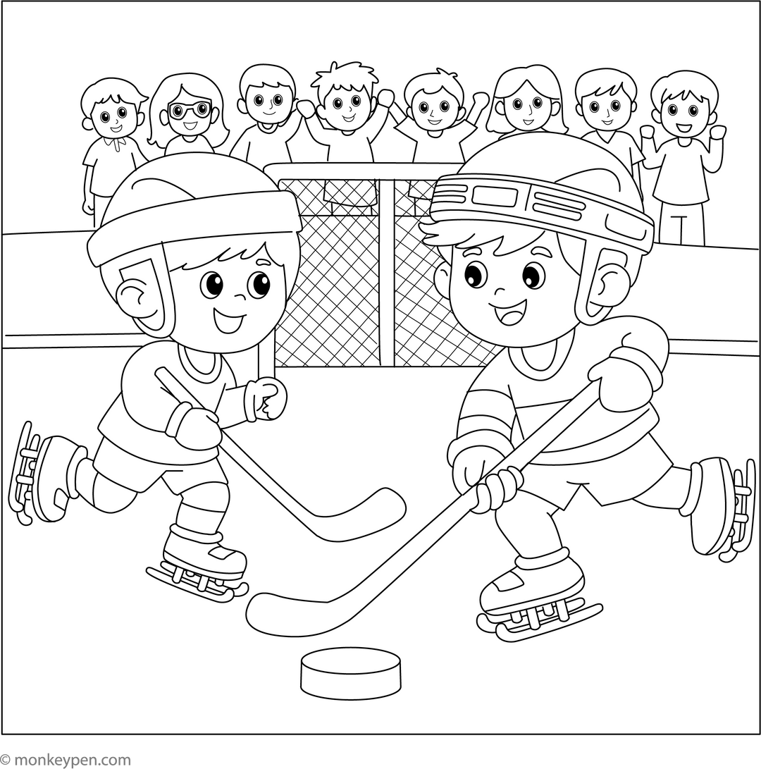 Printable Ice Hockey Coloring Sheet to Download