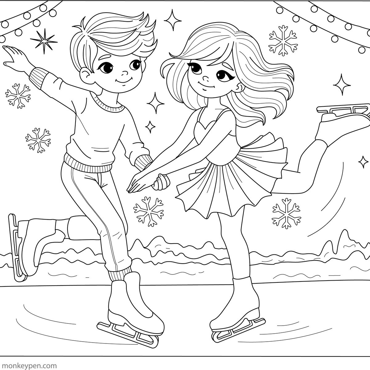 Figure Skating Coloring Page