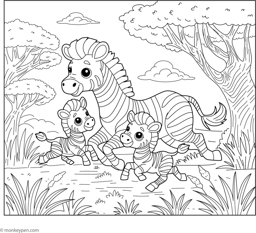 Free Zebra Coloring Pages – Printable Safari Animal Fun for Kids