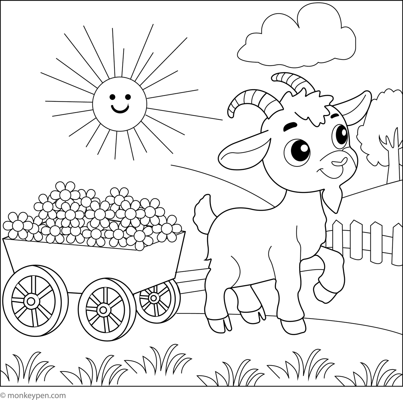 Free Goat Coloring Pages – Easy, Printable PDF Downloads