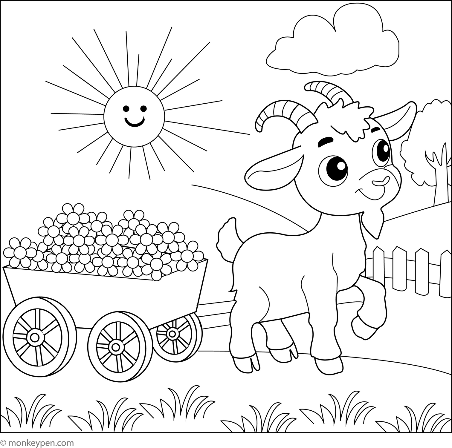 Goat Coloring Pages – Free, Easy Printables for Kids