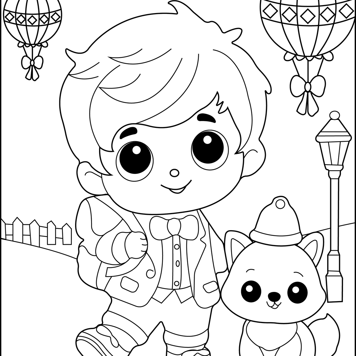 Cute Boy | Free Colouring Pages for Endless Fun
