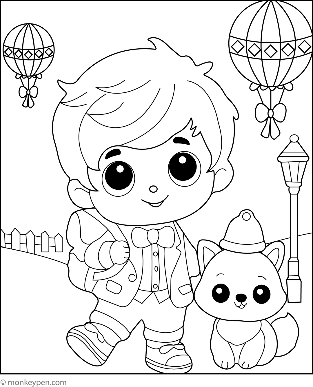 Cute Boy | Free Colouring Pages for Endless Fun