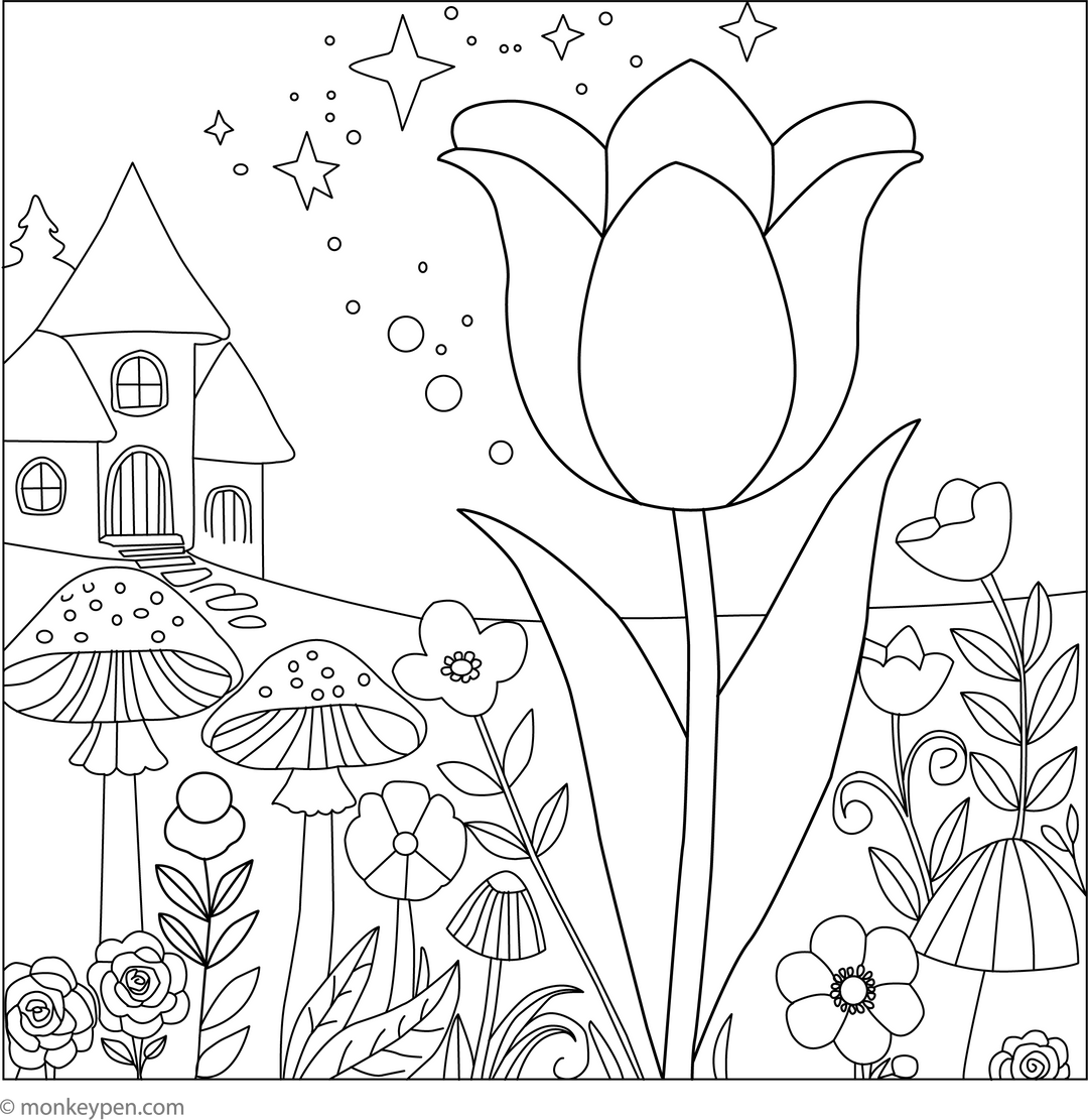Free Tulip Coloring Pages – Printable Spring Flower Fun for Kids