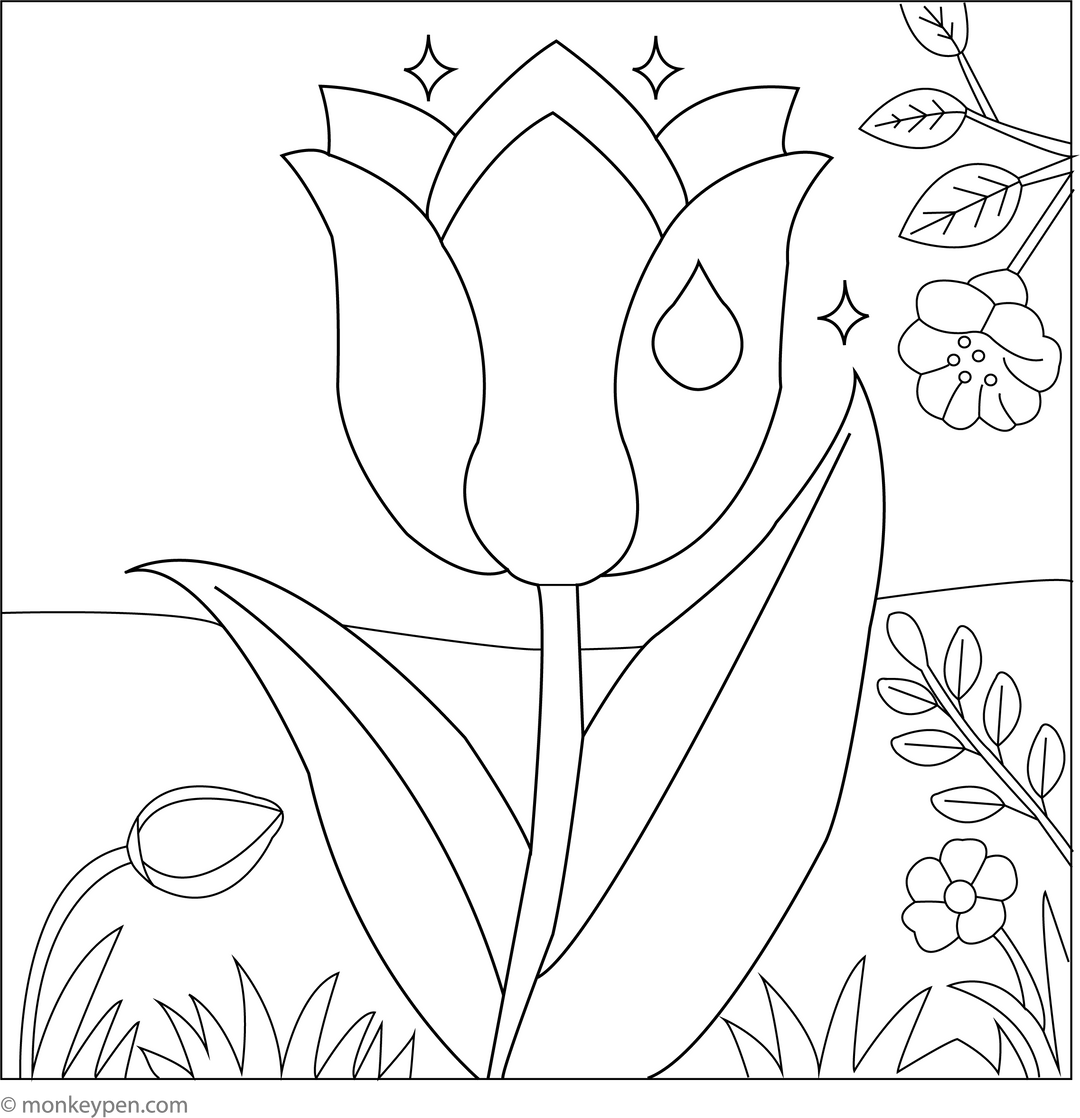 Free Tulip Coloring Pages – Printable Spring Flower Fun for Kids