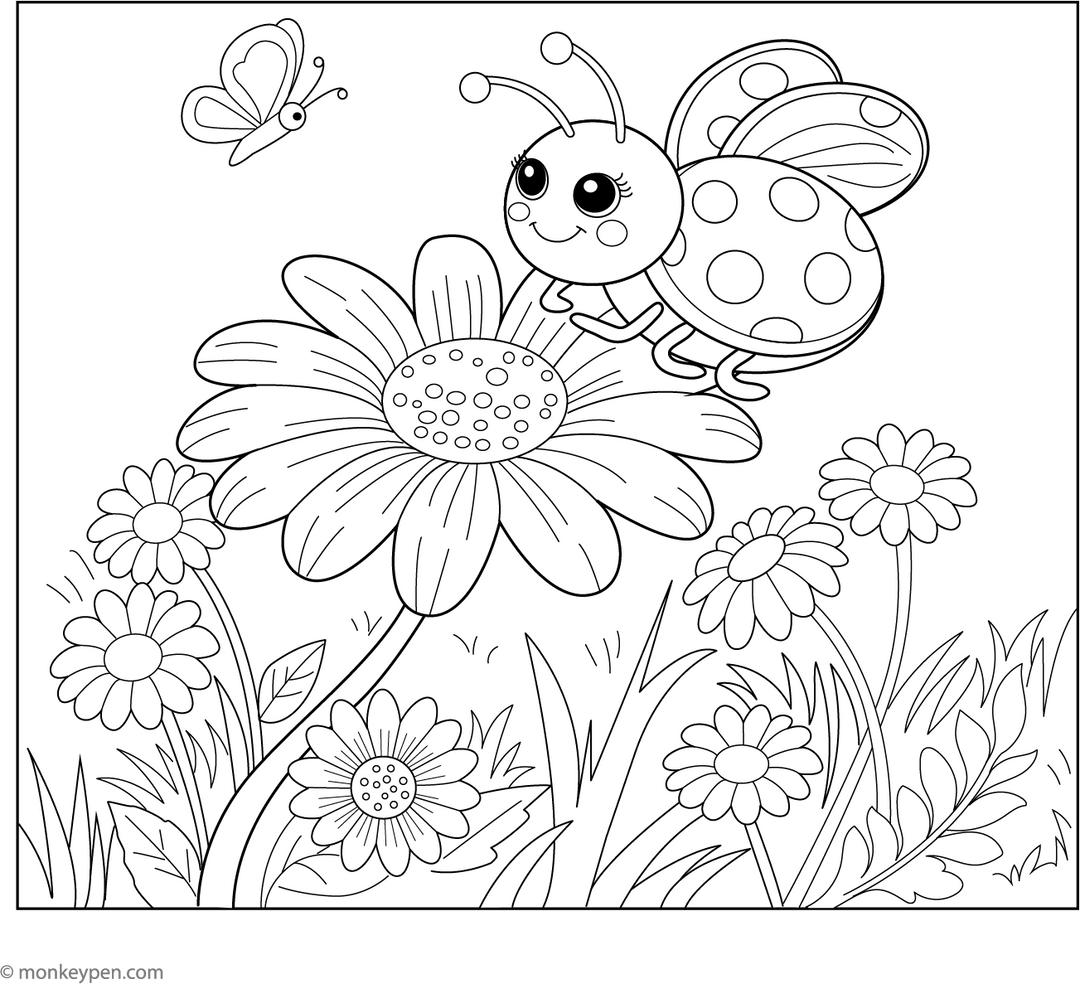 Flower Coloring Pages & Book – Free Printable for Kids – Page 6