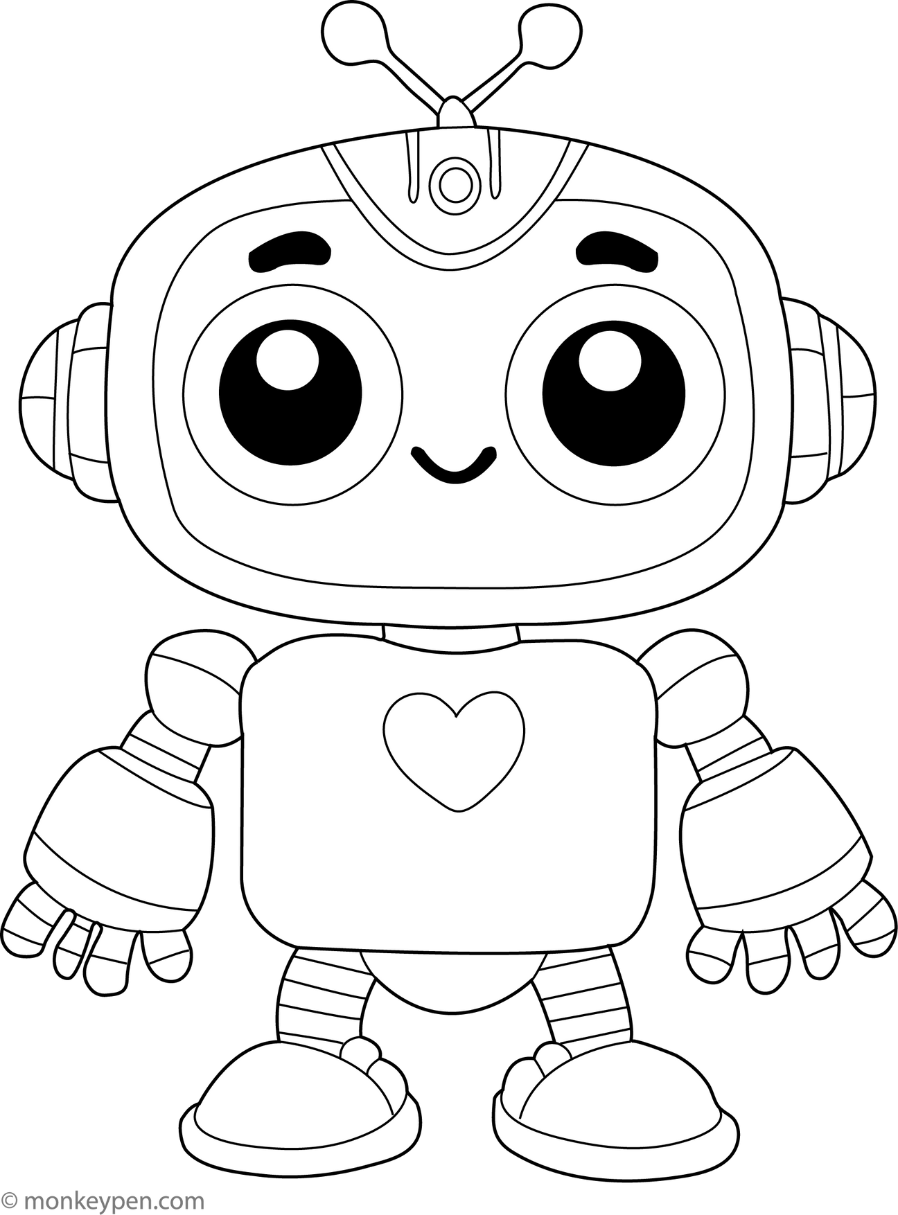 Cute Robot | Free Coloring Page