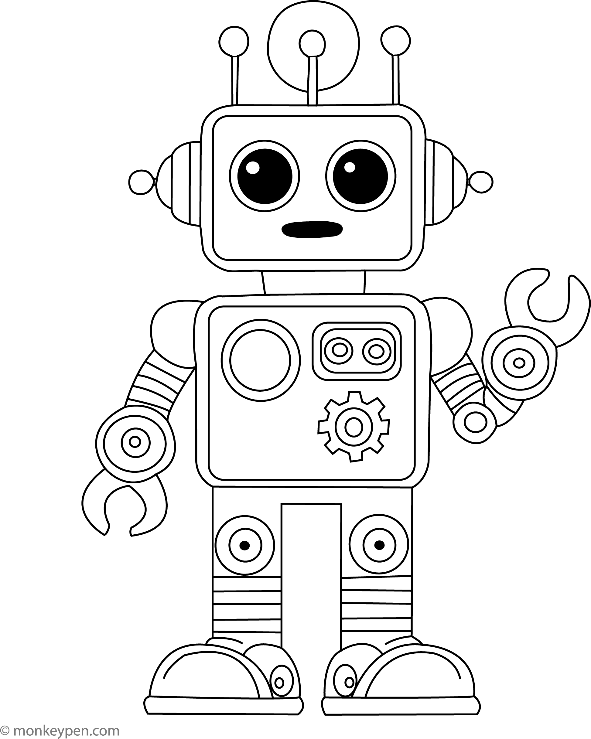 a robot coloring pages