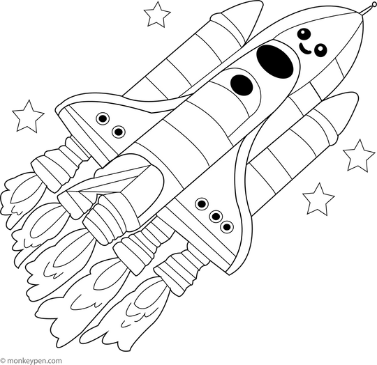 Space Shuttle | Free Coloring Page for Kids