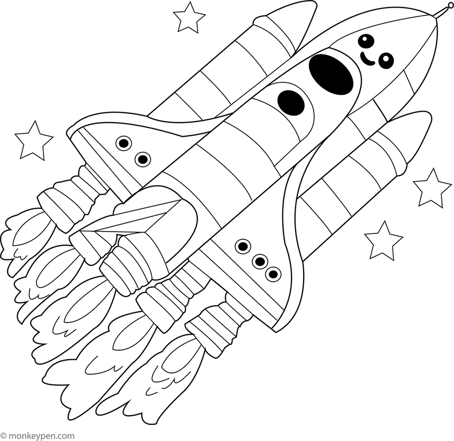 Space Shuttle | Free Coloring Page for Kids
