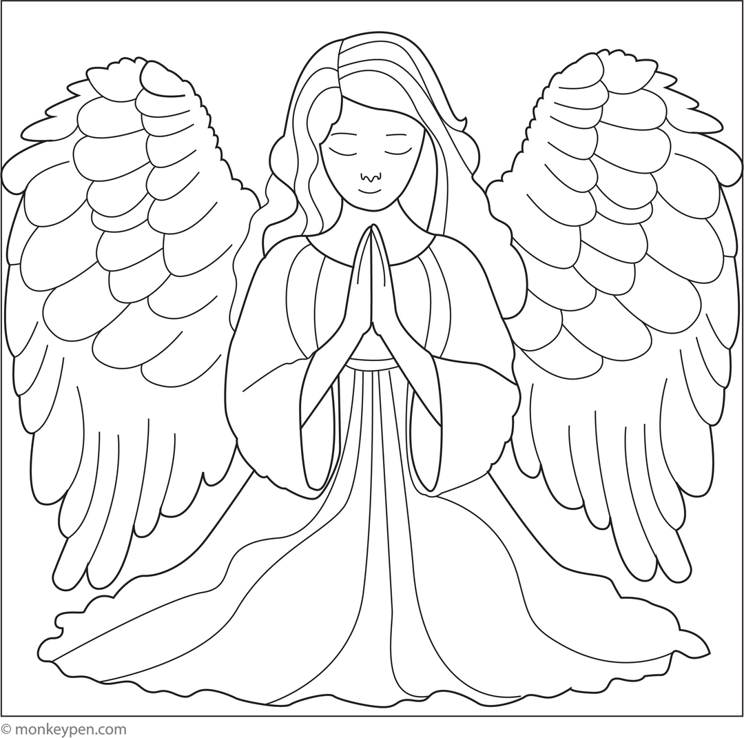 Free Angel Coloring Pages – Printable PDF for Kids