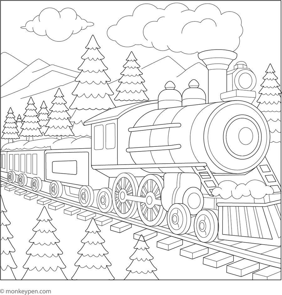 Train Coloring Book – Free Printable PDF for Kids Fun