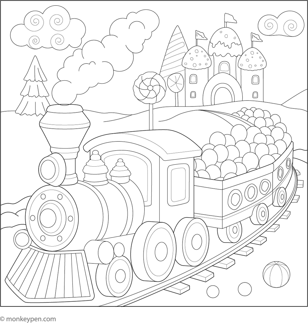 Train Coloring Book – Free Printable PDF for Kids Fun