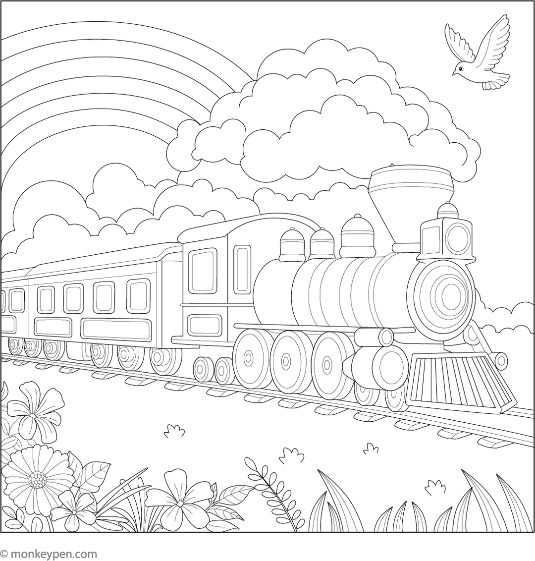 Free Train Coloring Pages – Printable Locomotive Fun for Kids