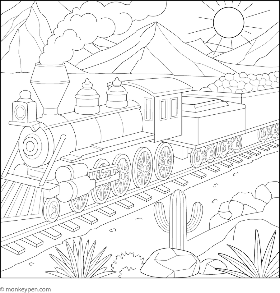 Free Train Coloring Pages – Printable Locomotive Fun for Kids