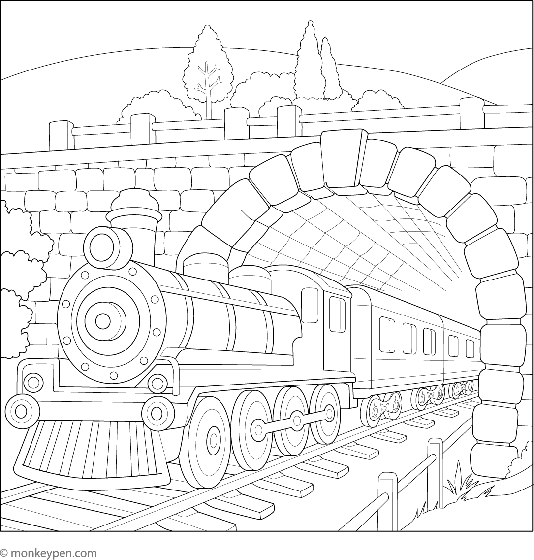 train crash coloring pages